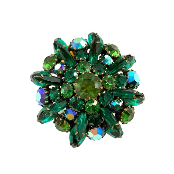 Albert Weiss | Jewelry | Weiss Multi Green Rhinestone Navette Domed ...